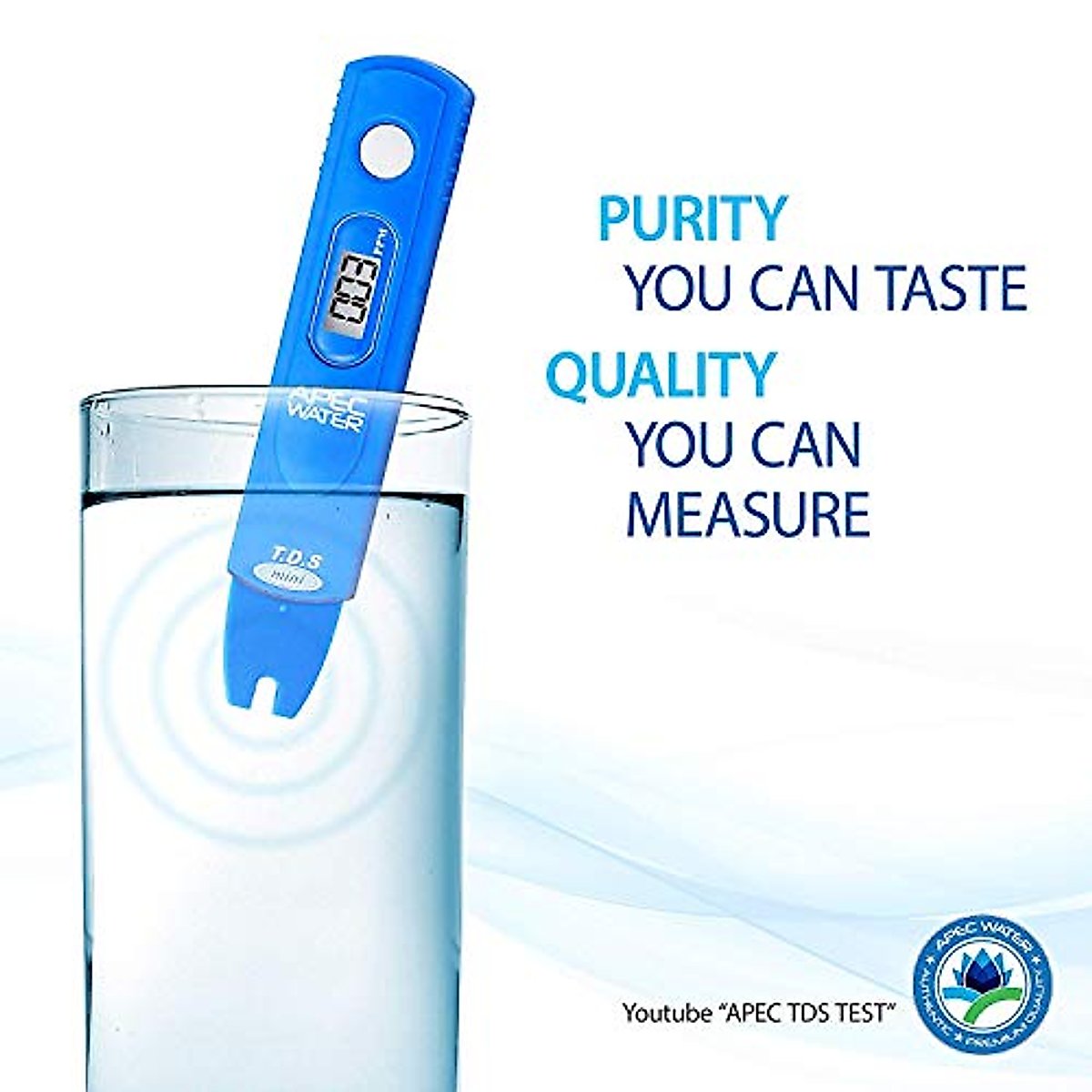 APEC Water Systems TDSMETER Water Quality TDS Meter Tester, 0 to 1999 Measurement Range for Better Accuracy, 1 ppm Resolution