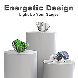 BASN MMCX Triple Driver in-Ear Monitors with Rich Bass, HiFi Stereo IEM Earphones with Upgraded Detachable Cables for Audiophiles Musicians (Porcelain White)