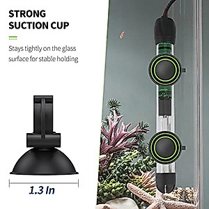 Pawfly 1.3 Inch Aquarium Heater Suction Cups Suckers with 0.95 Inch Clips Black Standard Heating Rod Holders Clamps for Fish Tanks (Not for Airline Tubing), 12 Pack