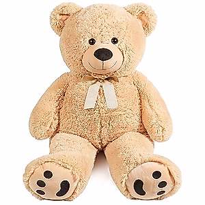 LotFancy Big Teddy Bear, 3 Feet Giant Teddy Bear Stuffed Animal, Large Bear Plush Toy with Big Footprints, 39 inch, Gift for Girls, Girlfriend, Wife on Birthday Valentine's Day