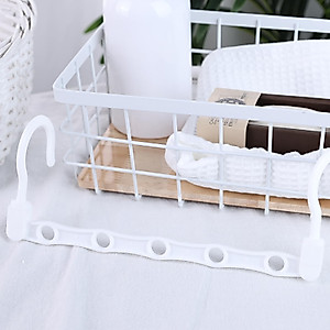 MCPINKY 10PCS Space Saving Hangers, Magic Hangers 5 Holes Sturdy Cascading Hangers Closet Organizers and Storage for College Dorm Room White