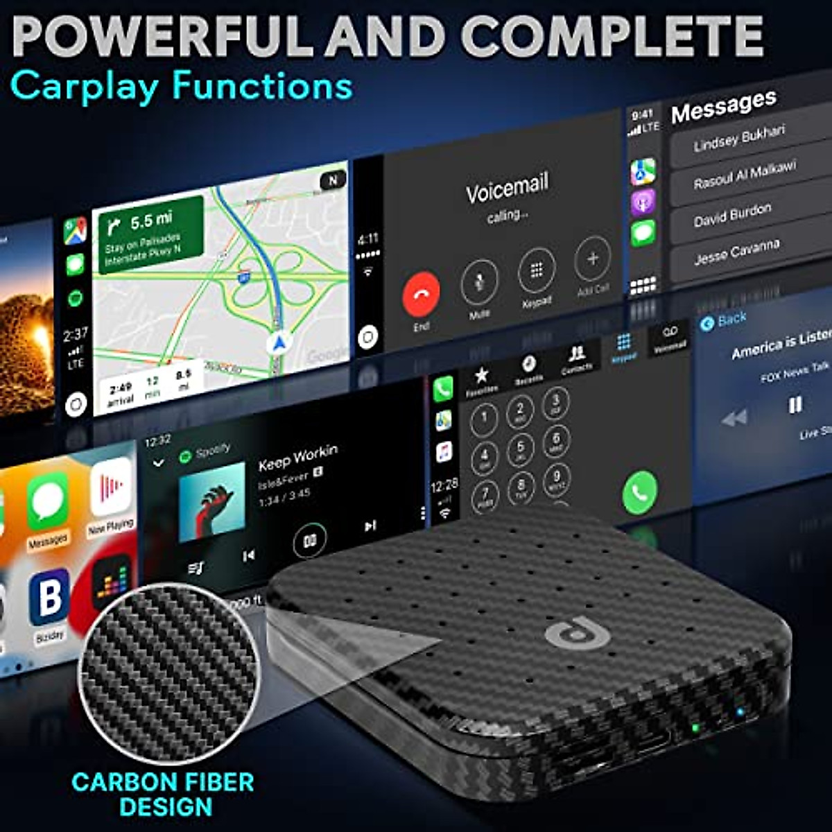 PyleUsa Wireless CarPlay Android Auto Multimedia Video Box,4GB RAM 64GB ROM,2.4GHz,5GHz Dual Band WiFi BT,Octa Core 64Bit,4K Full HD,H.265,USB3.0 Android Box,Screen Mirroring, Install Android Apps