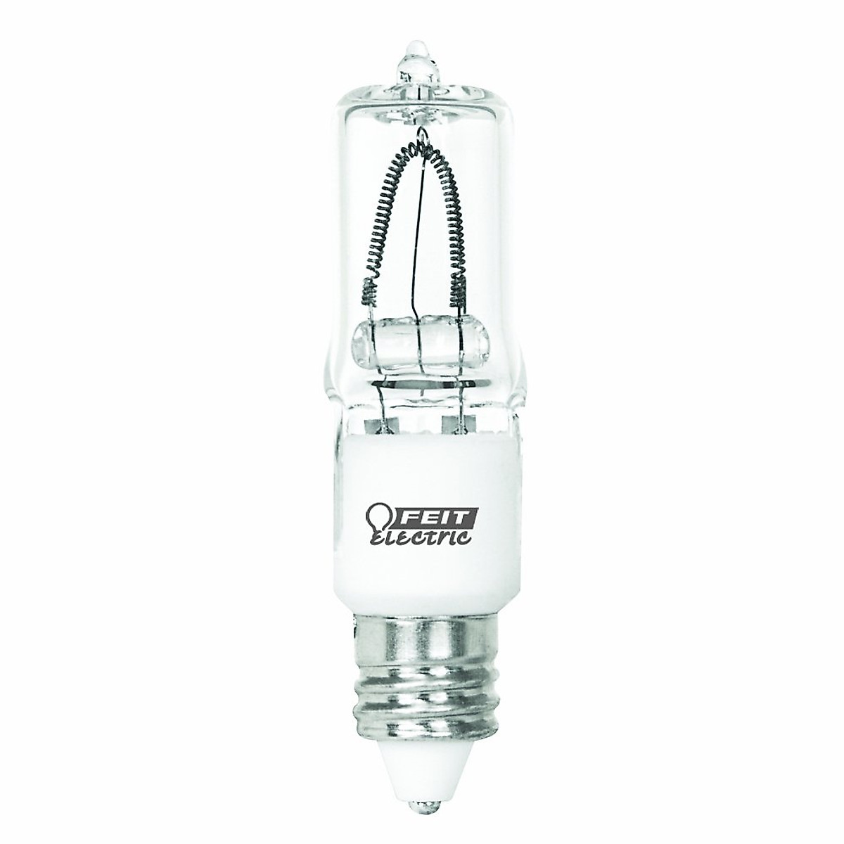 Feit Electric BPQ75/CL/MC/RP 75 Watt Special Use T4 E11 Mini Candelabra Base Halogen Light Bulb, 3000K Warm White, H x 0.5" D