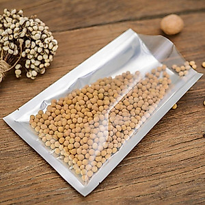 PABCK 500 Pack 2x2.8 inch (1.6x2.4 inch Inside Size) Clear Front Mylar Heat Seal Pouch Foil Bulk Food Storage Kitchen Packaging Vacuum Wrapping