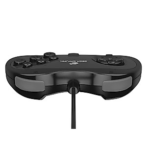 Retro-Bit Official Sega Saturn USB Controller Pad (Model 2) for Sega Genesis Mini, PS3, PC, Mac, Steam, Switch - USB Port (Black)