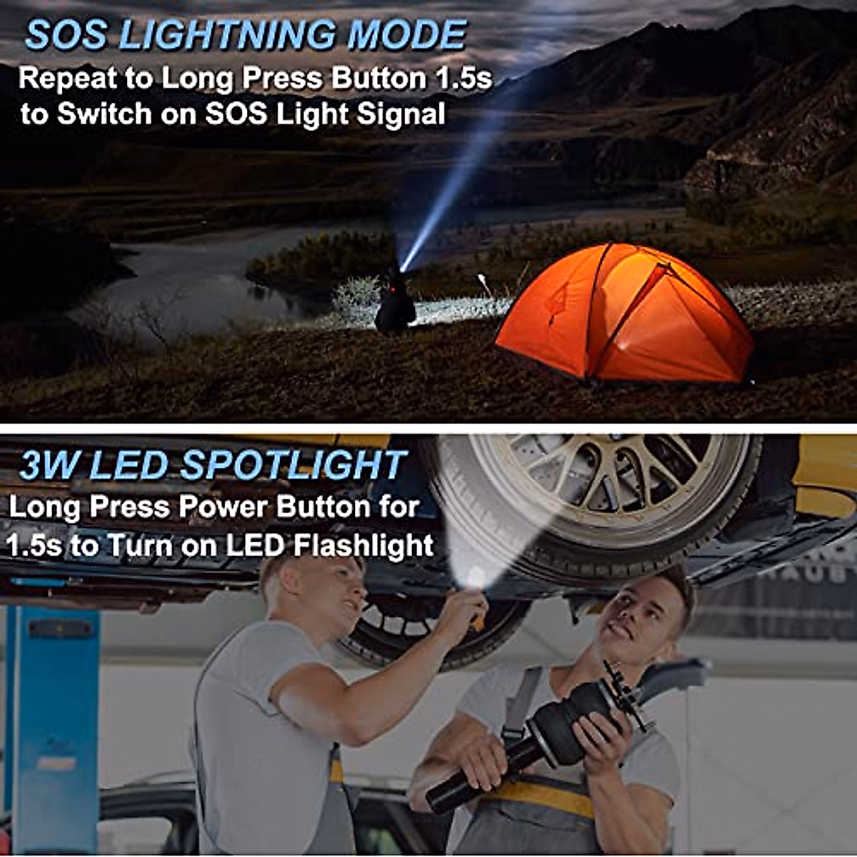 Portable Fan Clip on Waist 7000mAh,Personal Cooling Neck Fan 7100RPM Strong Airflow,5in1 with Flashlight/SOS & Portable Power Bank,3 Speeds for Workers,Camping Hiking Cooking, Outdoor Hot Terminator