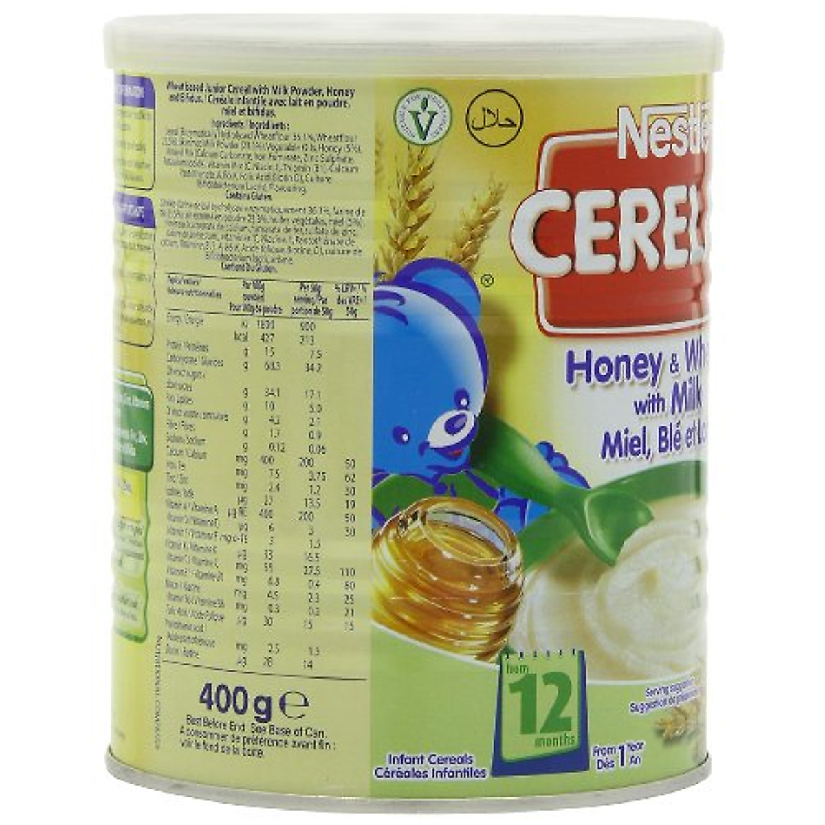 Nestle Cerelac, Honey and Wheat with Milk (From 12 Months), 14.11-Ounce Cans (Pack of 4)