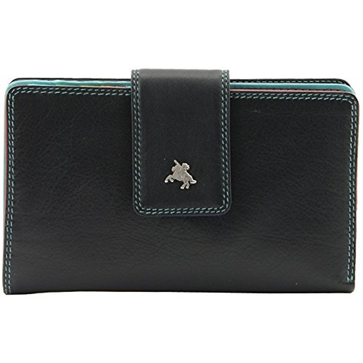 VISCONTI SP30 YLANG Spectrum Collection Multi Colored Soft Leather Bifold Wallet (Red)