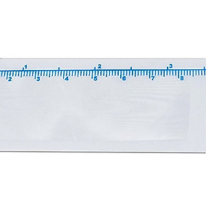 Magnifying Bookmark - Magnifying Glass Bookmark for Reading - Bookmark Magnifier with 4" Ruler, Decorative Ribbon, Blue - Lot of 6