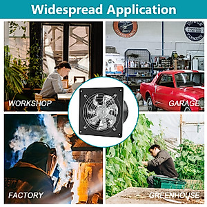 HG Power 10 Inch Exhaust Fan with Switch, Powerful Kitchen Exhaust Fan with Damper, Potable Window Fan, Small Fume Extractor Ventilation Fan for Bathroom, Shop, Smoking Room, Garage