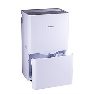 Hisense 50 Pint 3-Speeds Dehumidifier, 3 Modes – Auto, Continuous, Manual, 115v, LED Display, Noise Level 46 dB, 24-hour on/off timer, Up to 4500 sq. ft. - DH7021K1W (Renewed)