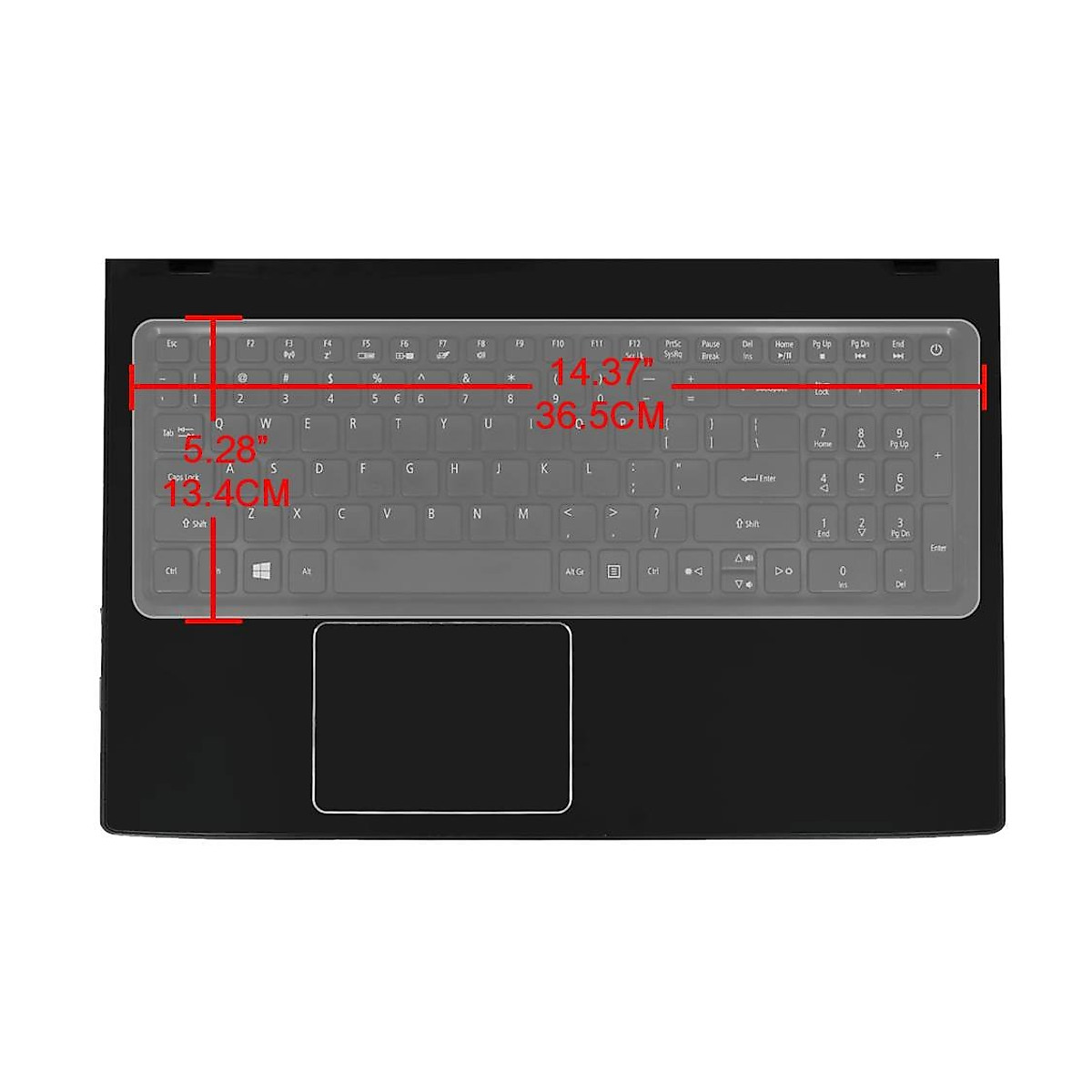 Universal Keyboard Cover for 15.6"-17.3" Laptop Notebook with Numeric Keypad Keyboard (Width 14.4" x Height 5.3"), Ultra Thin Silicone Waterproof Keyboard Protector Skin -Clear