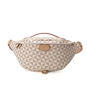 Sling Bag for Women Small Belt Chest Bum Bag Checkered waist Fanny Pack Crossbody for women Designer-Perfect for On-the-Go Style (White 1)