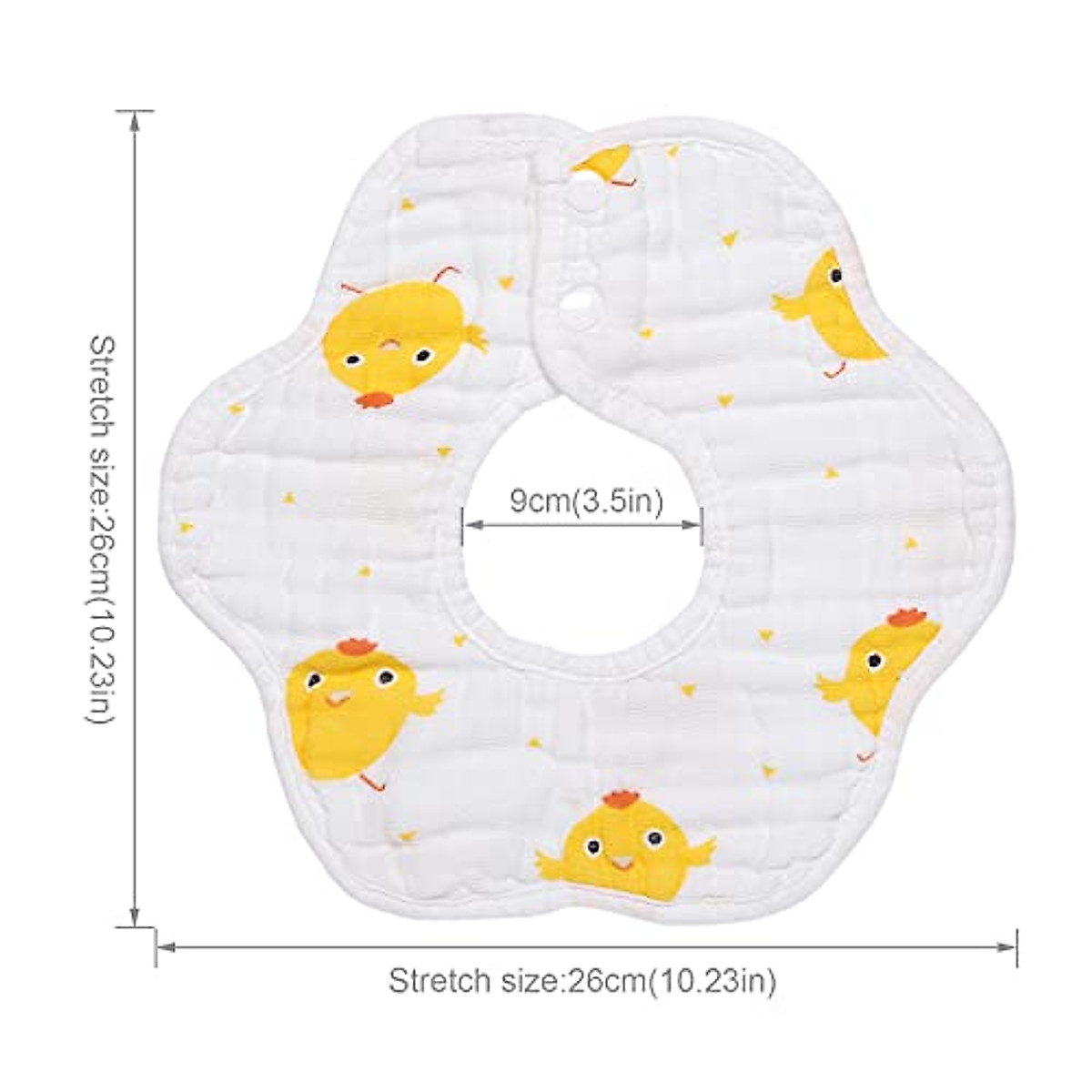 isrono 6pcs Baby Petal Bibs 360-Degree Rotating Multicolor 100% Cotton Soft and Absorbent with 8 Layers of Gauze Suitable for 0-2 Years Old Boys and Girls Who Are Teething Feeding and Drooling