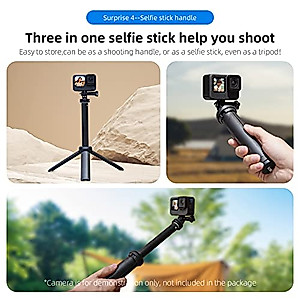 Adaptom Action Camera Accessories Kit w/Waterproof Case for GoPro, Neck Mount+Selfie Stick+Bike Mount for GoPro Hero 11 10 9 8 7 6 5 4 GoPro Max GoPro Fusion Insta360 DJI Osmo Most Action Camera