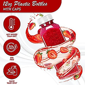 Fonteme 12oz Plastic Bottle, White Lid with Straws Tamper Evident Seal Leak-Resistant BPA-Free Plastic User-Friendly Fridge Safe Reusable Perfect for Drinks, Juices & Beverages - 12 Bottles/20 Straws