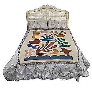 Pure Country Weavers Cutout Shapes 1 Blanket by JJ Design House - Abstact Art - Gift Tapestry Throw Woven from Cotton - Made in The USA (72x54)