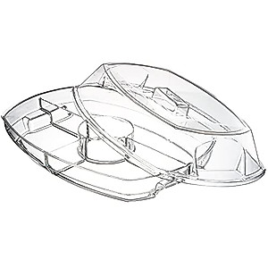DEAYOU 4 Section Ice Serving Tray, Cold Serving Tray with Flip-Lid for Party Food, Outdoor Serving Platter Dish with Ice Cooling Tray for Appetizers, Fruits, Vegetables, Salads, Picnic, Snack