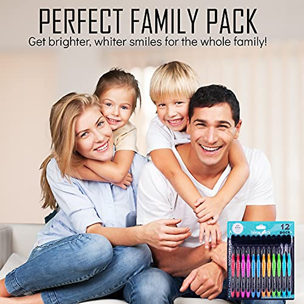 Dental Check 12 Pack Toothbrush, Natural Teeth Whitening Solution, Ultra-Soft Bristles for Dental Care, Angled Bristles for Hard-to-Reach Areas, Clean Away 99% of Plaque & Brighten a Smile (Charcoal)