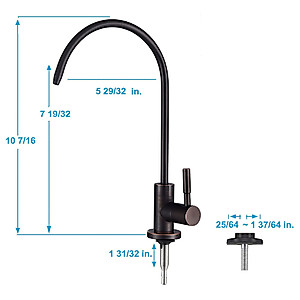 Apaix Drinking Water Faucet Oil Rubbed Bronze, Kitchen Water Purifier Faucet for Non-Air Gap Reverse Osmosis Water Filter System