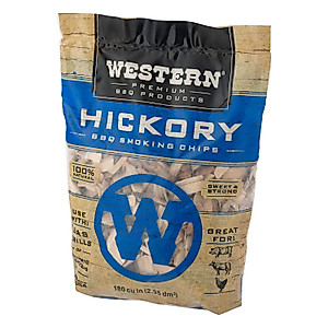 Western Premium BBQ Products Hickory BBQ Smoking Chips, 180 cu in, 6 pack
