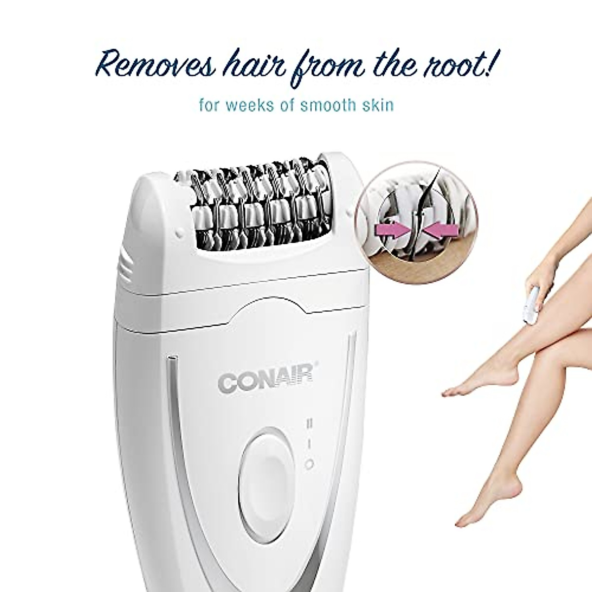 Conair Full Body Epilator & Hair Removal for Women, Cordless/Rechargeable, Perfect for Total Body