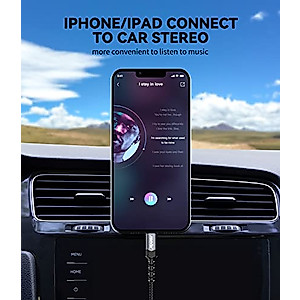 FONVOi AUX Cord for iPhone 【4 Feet,MFi Certified】 Lighting to 3.5mm AUX Cord for Car,Compatible with iPhone 14/13/12/11/XR/ipad/ipod to car Stereo/Speaker/Headphone