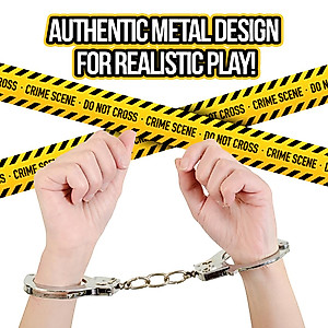 Kangaroo - Police Role Play Kids Toy Handcuffs with Keys for Kids, Fake Pretend Play Mini Metal Halloween Sheriff Handcuff Props, Police Toys, hand cuffs, Hand Cuffs Police, Toy Handcuffs for Kids