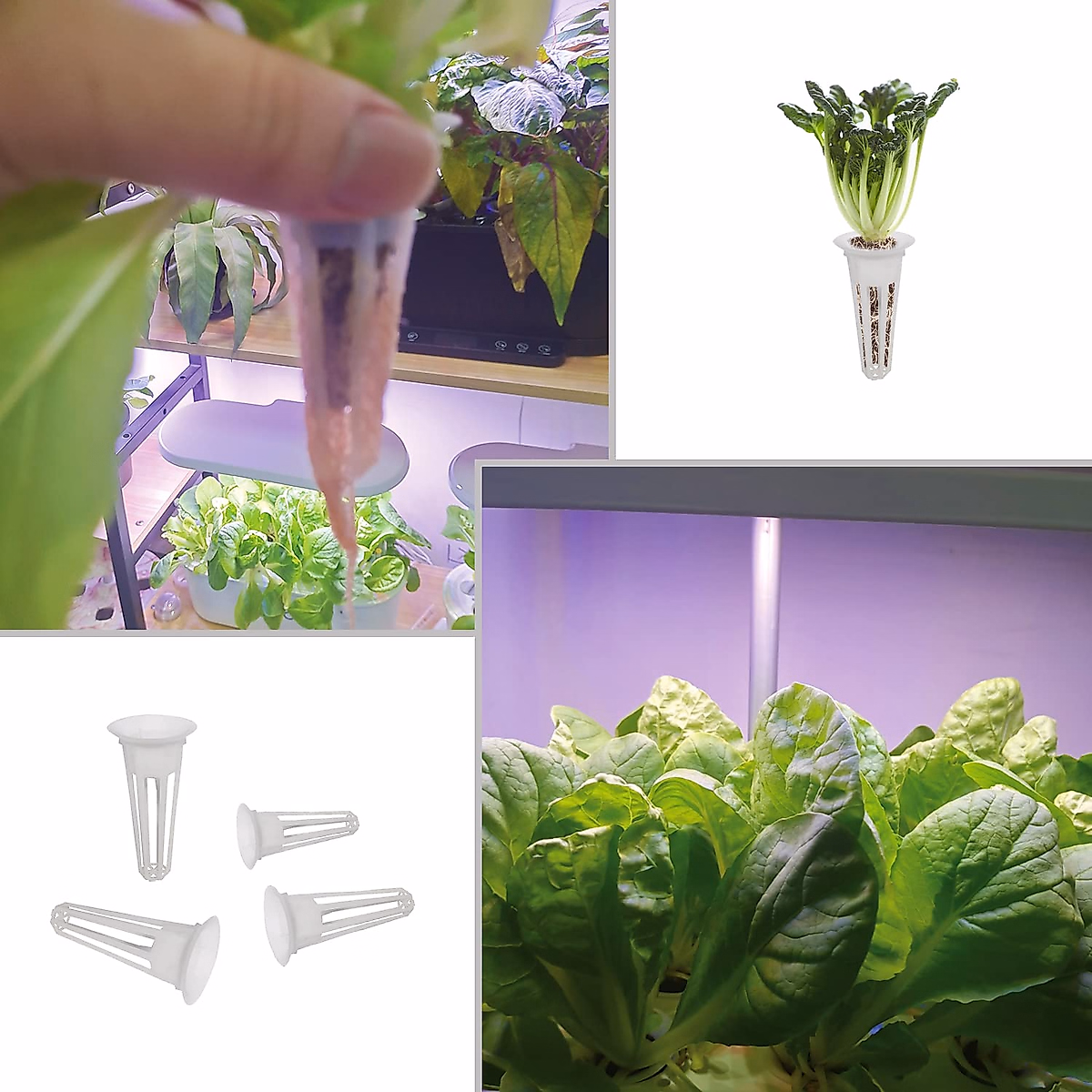 Aooccder 50pcs Grow Baskets Replacement for Aerogarden,Seed Pods Baskets Compatible with Grow Sponges and Domes,Plant Growing Containers for Hydroponic Growing System