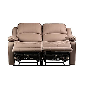 Camper Comfort 58" Wall Hugger Reclining RV Theater Seats | Double Recliner RV Sofa | RV Couch | Wall Hugger Recliner | RV Theater Seating | RV Furniture (Manual, Cappuccino)