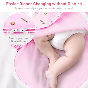 Knirose 3-Way Adjustable Wearable Swaddle Blanket Sleep Sack, Easy Diaper Changing Transition Sleeping Bag Swaddles with Bottom Zipper, Infant Wrap Blankets for Newborn Baby Boys Girls, 100% Cotton