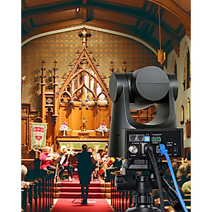 FoMaKo NDI PTZ Camera, 20X-NDI Camera with HDMI 3G-SDI IP Live Streaming PTZ Camera for Church Worship Video Production Education Events PoE 1080P 60FPS for vMix OBS Wirecast (KN20AG Gray)