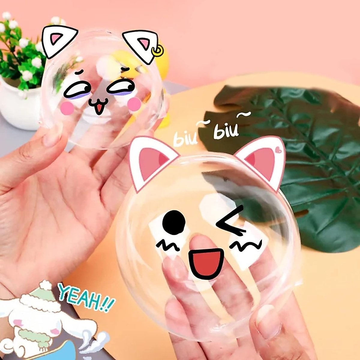 2Pcs Transparent Creative Nano Tape Bubbles, DIY Multiple Play Methods Intellectual Development Nano Tape Kneading Toys, Double Sided Nano Tape Elastic Bubble DIY Craft Kit, Party Supplies, Bubbles