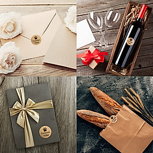 ASTER 500 Pieces Dog Paw Print Thank You Stickers, 1.5 Inch Kraft Thank You Labels Stickers for Baking, Envelope Seals, Small Business, Greeting Cards, Present for Sealing and Decoration