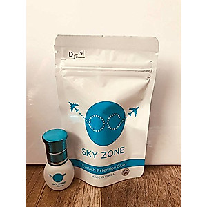 Eyelash Extension Glue sky zone 5 ml/Volume and Classic lashes/1-2 Sec Drying time/Retention 7 weeks/Latex free/Mink/Silk/Low fumes