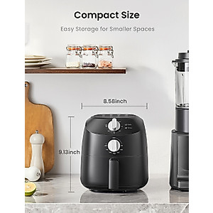 COMFEE' Compact 2.2 Quart Air Fryer with 12 Menu Options, Adjustable Timer & Temperature Control 180-400 degrees F, Dishwasher-Safe Nonstick Fry Basket with Stainless Steel Finish