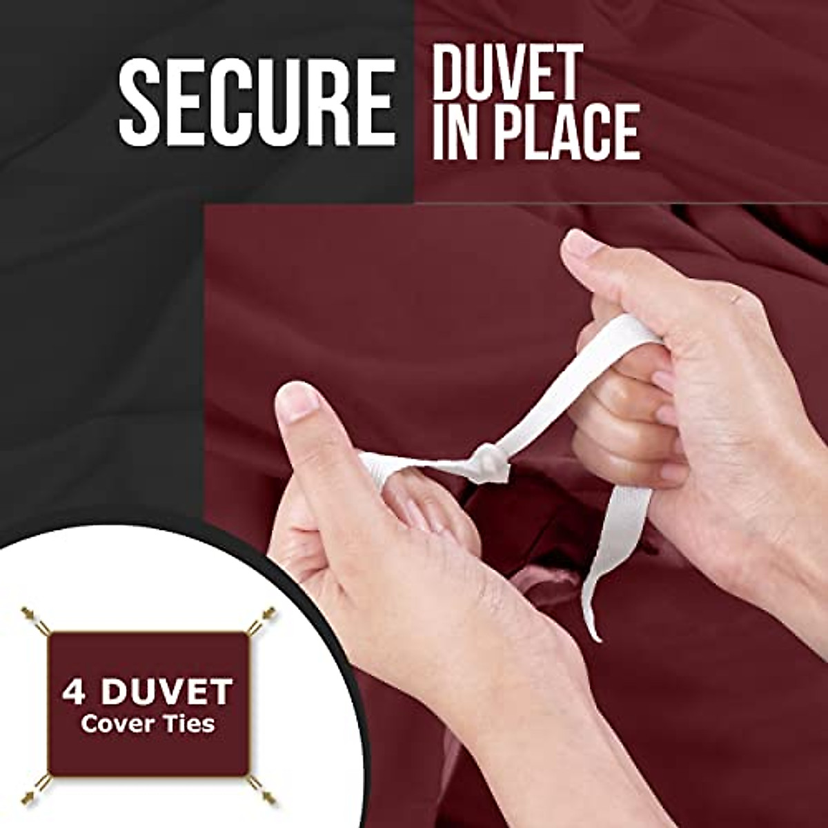 Utopia Bedding Duvet Cover King Size Set - 1 Duvet Cover with 2 Pillow Shams - 3 Pieces Comforter Cover with Zipper Closure - Ultra Soft Brushed Microfiber, 104 X 90 Inches (King, Burgundy)