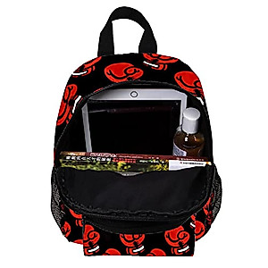 Red Boxing Gloves Pattern Black Cute Fashion Mini Backpack Pack Bag