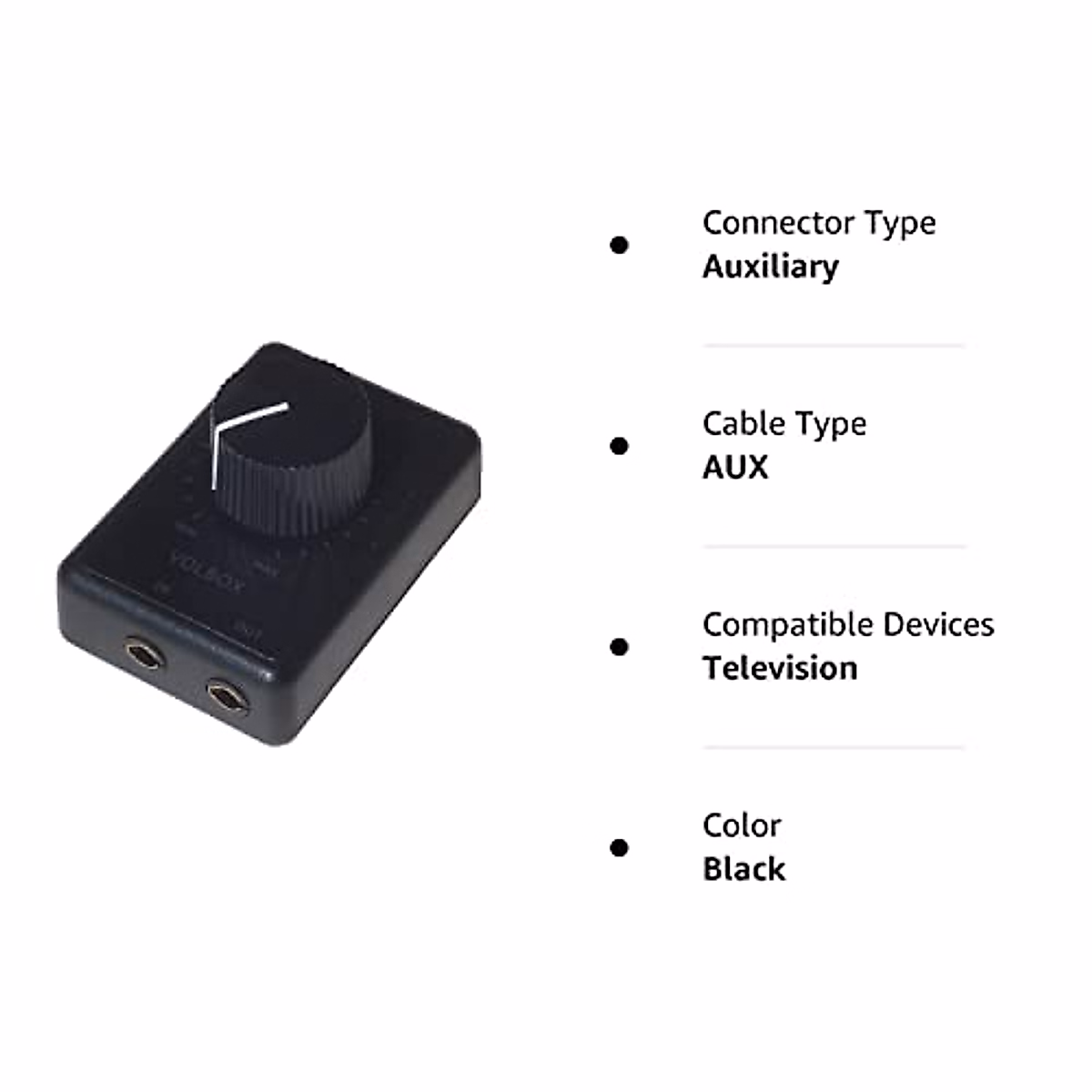 Volbox inline audio volume control attenuator 3.5mm 1/8" aux
