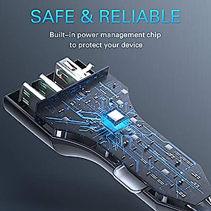 USB C Car Charger, 60W 3 Port Fast iPhone Car Charger, Dual PD 30W & QC 30W & PPS 33W, Type C Super Fast Car Adapter, Quick Charge 3.0 Cigarette Lighter USB Charger for Samsung S22/S21, iPhone 14/13