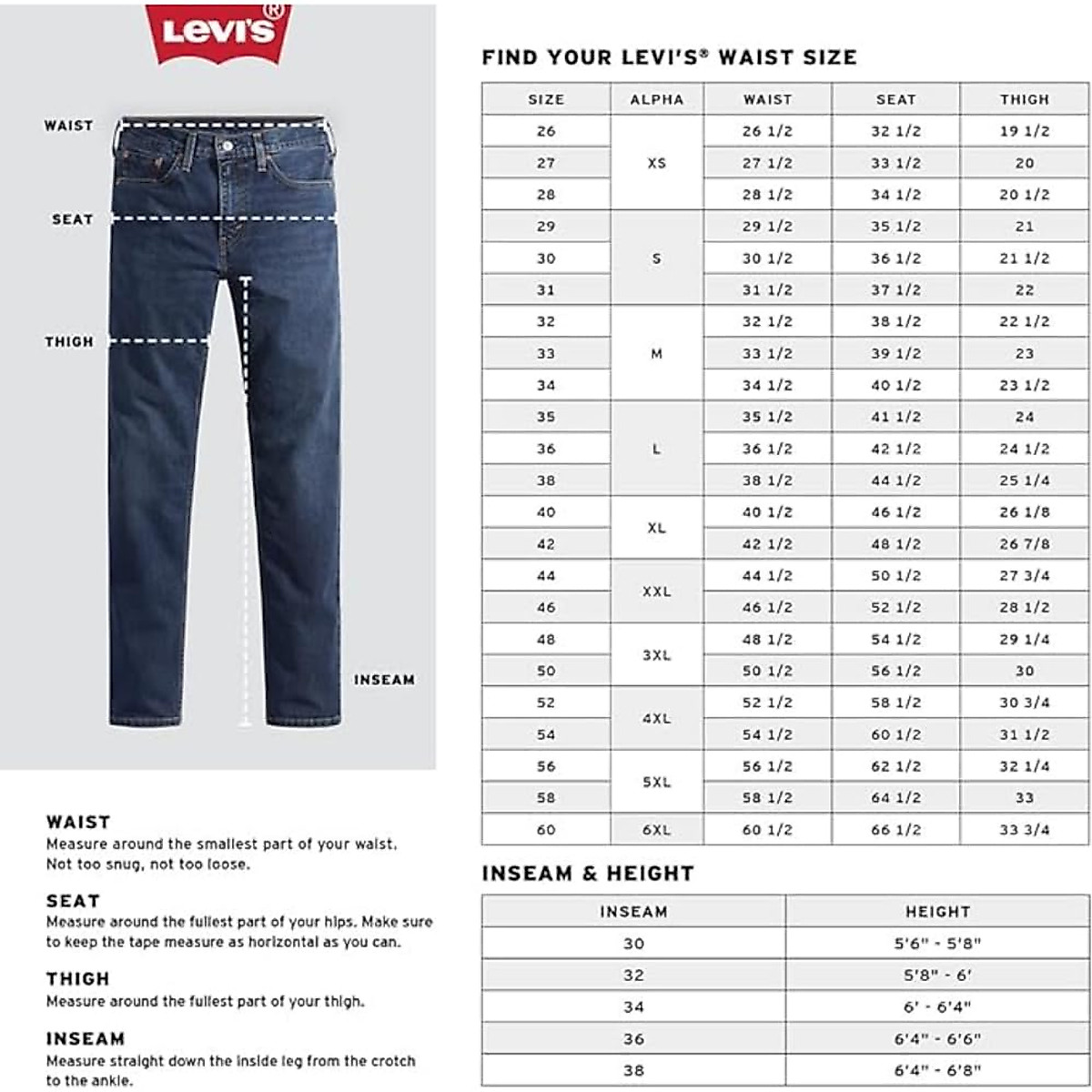 Levi's Men's 505 Regular Fit Jeans, Dark Stonewash, 36W x 30L