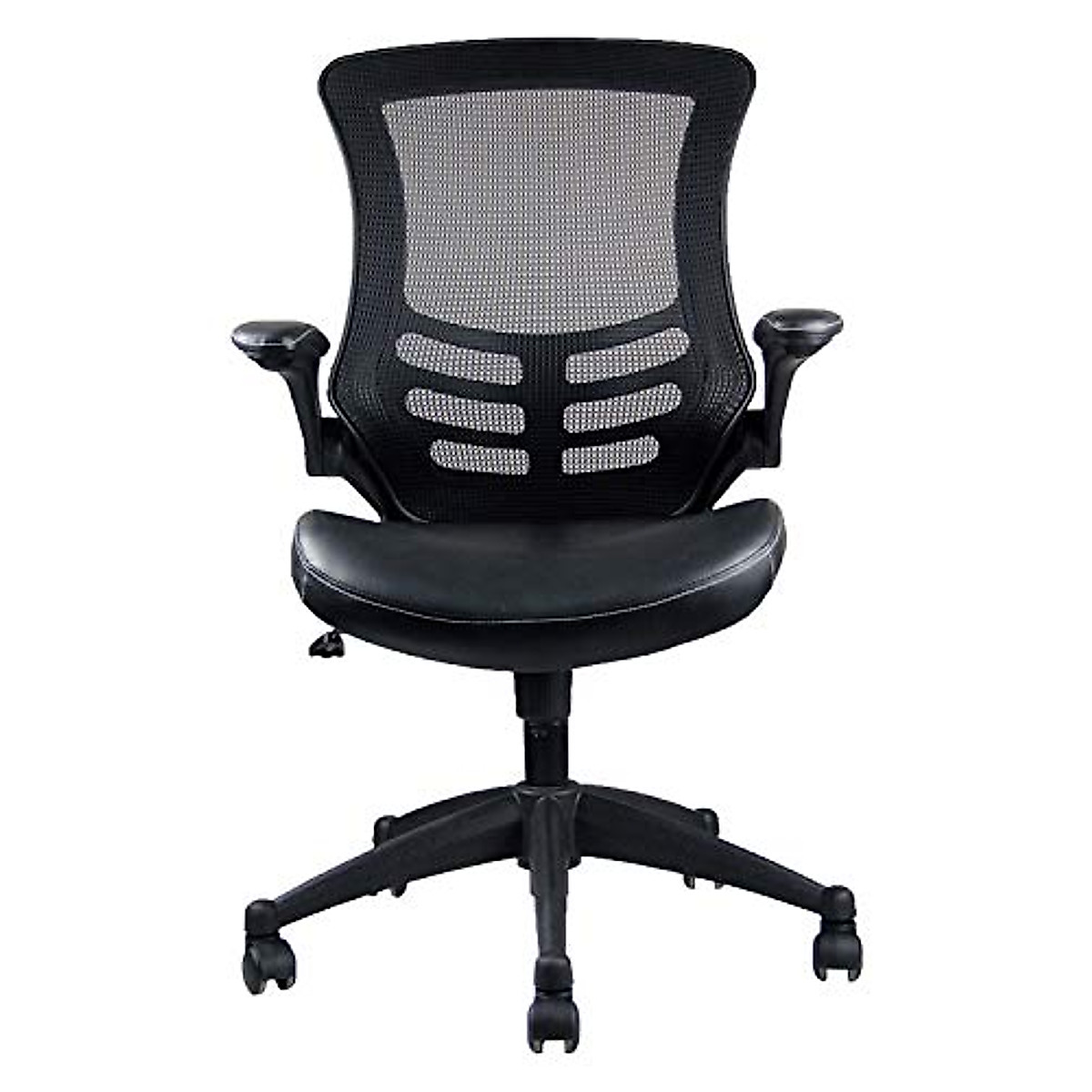 Stylish Mid-Back Mesh Office Chair With Adjustable Arms. Color: Black