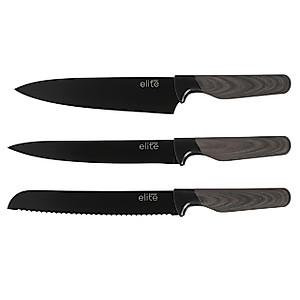 Gibson Soho Lounge 13 Piece Cutlery Set w/Acrylic Wood Block and Wood Soft Touch Handles