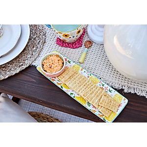 Mud Pie Dip and Tray Boxed Set, Lemons, Tray 4" x 13"