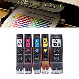 Hilitand Multi Colors Inkjet Cartridge ABS Housing Printer Ink Cartridges Smoothly Ink Output Inkjet Cartridge for Printer Part Replacement (BK BK C M Y 5 Colors)
