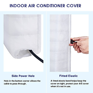 KylinLucky Indoor Air Conditioner Cover AC Unit Covers for Inside 21 x 15 x 3.5 inches (L x H x D),White