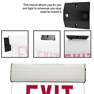 eTopLighting [2-Pack] Edge Lit LED Exit Sign Light Panel, Red Lettering, Mount on Wall and Ceiling, AGG2716