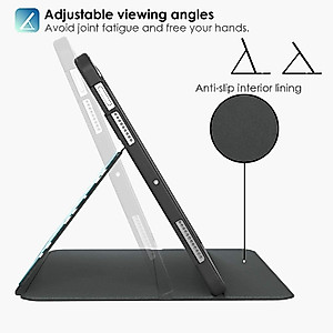 Case for iPad Air 11 Inch M2(2024), iPad Air 6th/5th/4th Gen (2024/2022/2020) 10.9 inch, Slim PU Leather Multi-Angle Smart Shell Stand Cover with Auto Wake/Sleep, Cat on Bookshelf