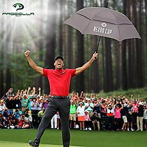 Procella 62 Inch Golf Umbrella Extra Large Automatic Open Windproof Waterproof Double Canopy Selected by World Top Golfers Oversize Vented Stick Umbrellas for Rain Best Golf Gifts for Men and Women