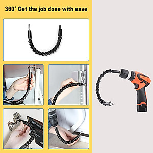 Super Bit, Superbit Screwdriver Flexible,Flexible Drill Bit Extension, Super Bit Bendable Tool, Suitable for all Electric Hand Drills (2 piece Black)